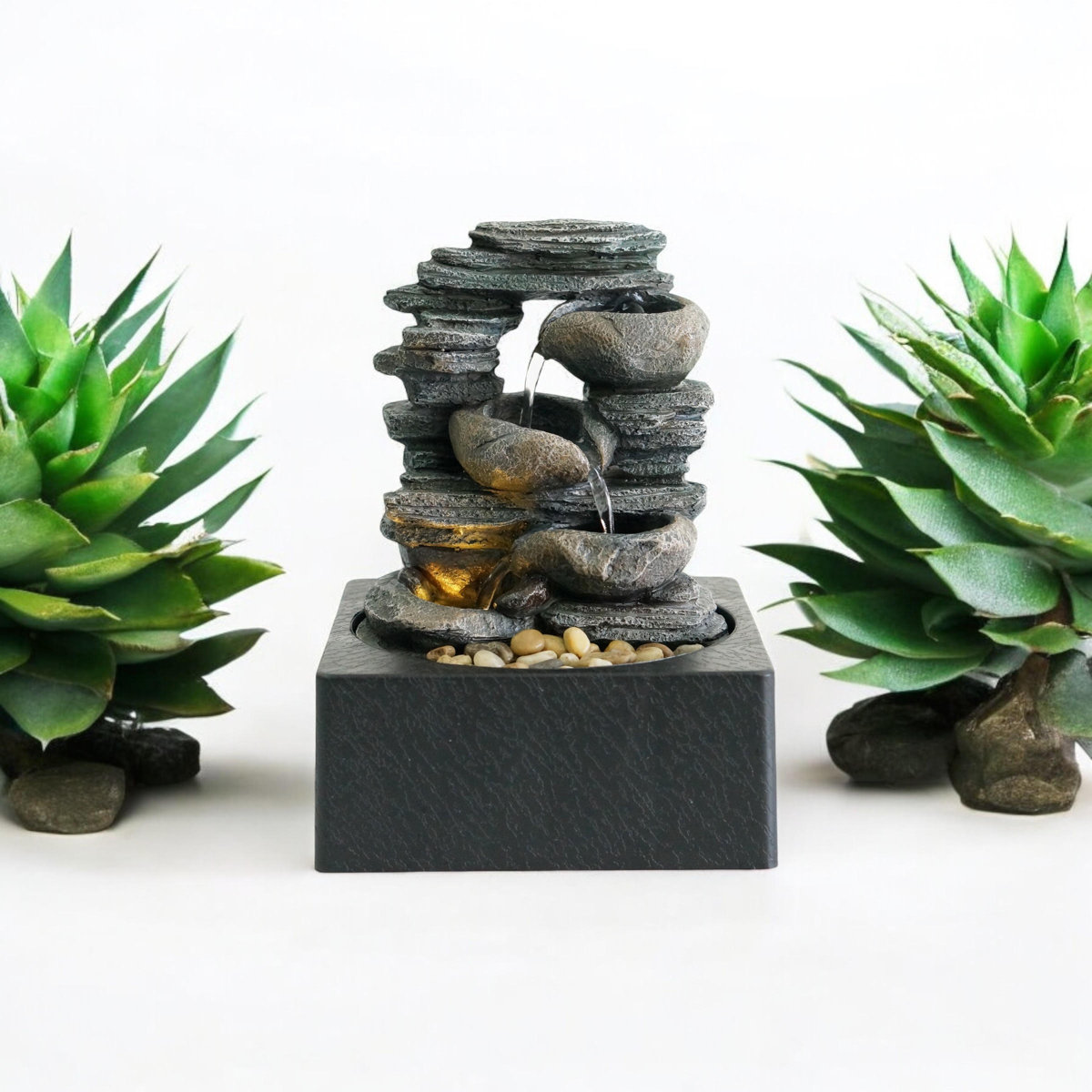 Alpen Home Amet Weather Resistant Table Top Fountain with Light | Wayfair.co.uk